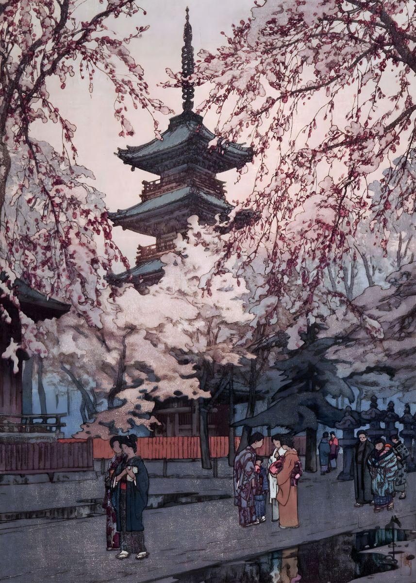 'Ukiyo e Ueno Park 1937' Poster, picture, metal print, paint by ...