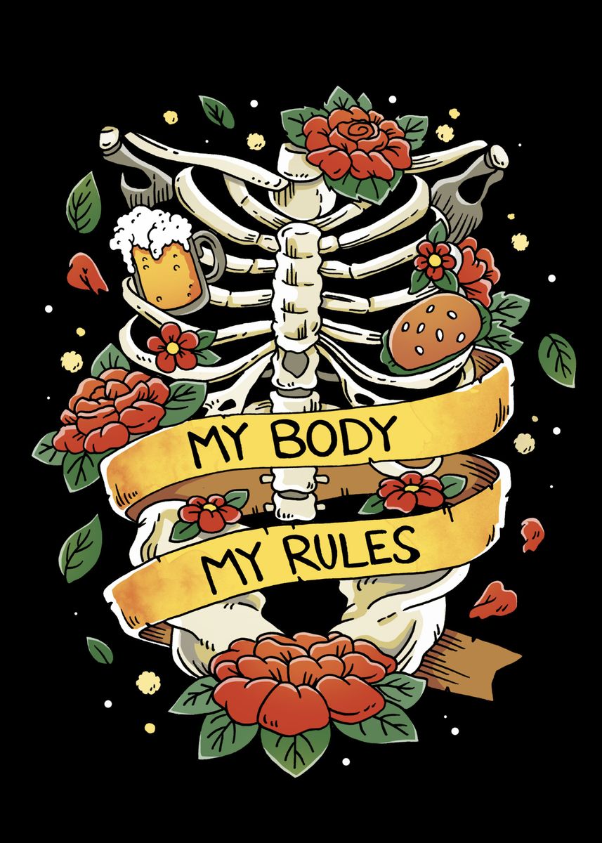 'My Body My Rules' Poster, picture, metal print, paint by Valentina ...
