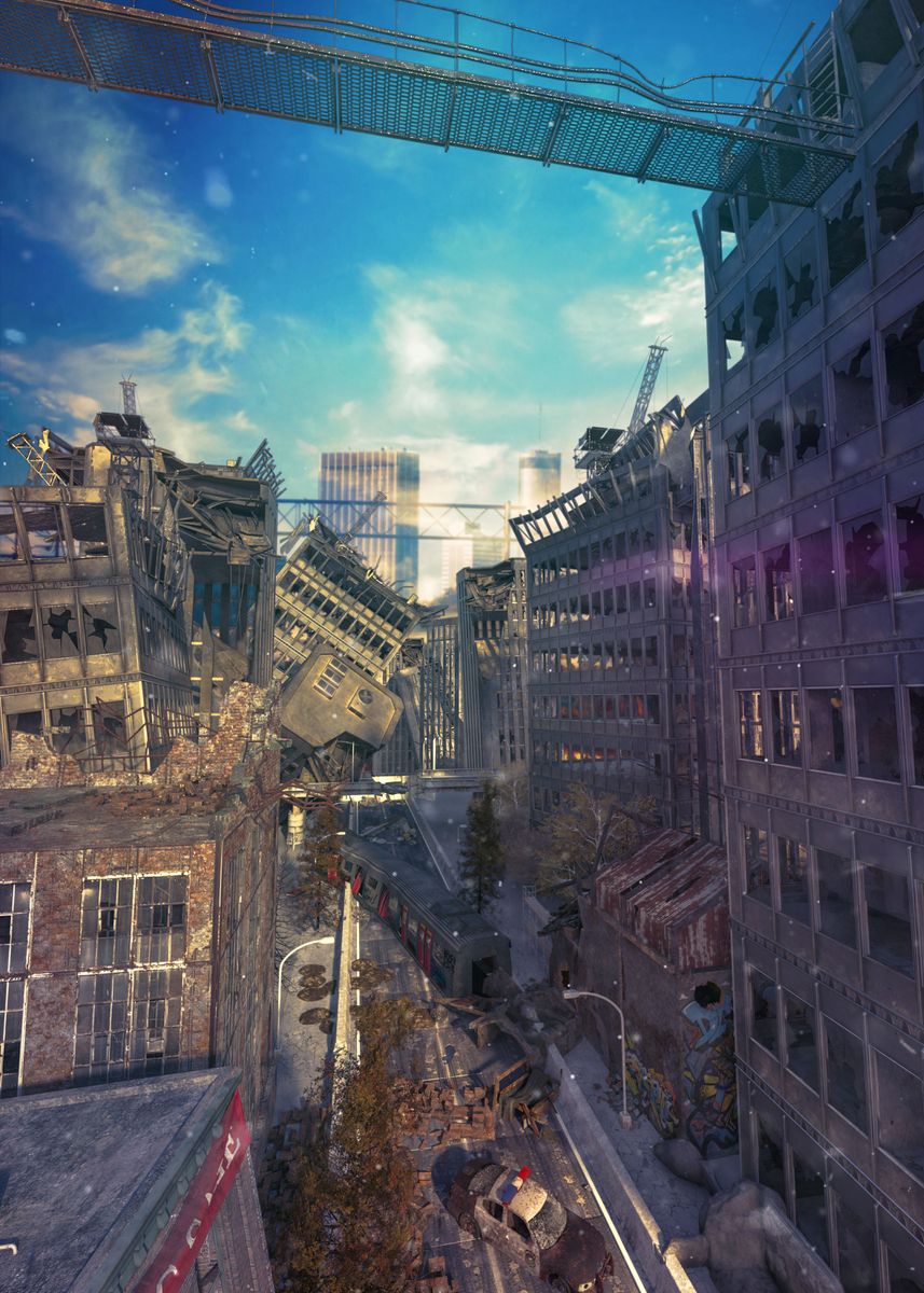 'Post Apocalyptic city' Poster, picture, metal print, paint by Gigi Bgm ...