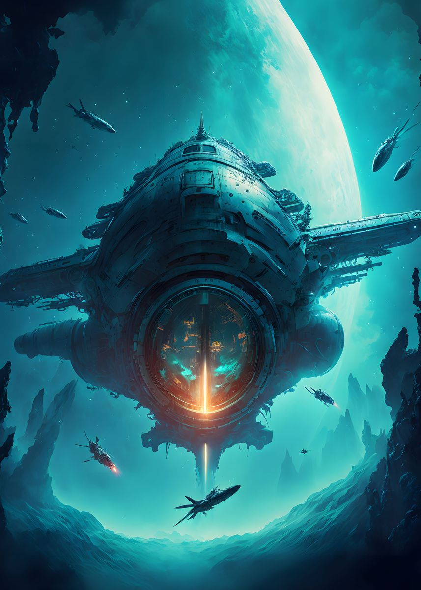 'Alien Spaceship' Poster, picture, metal print, paint by David ...