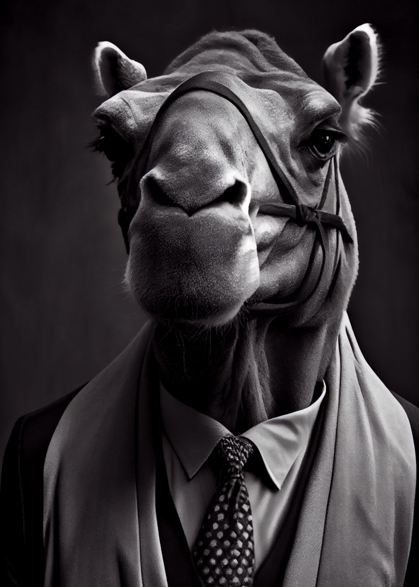'Classiest camel portrait' Poster, picture, metal print, paint by ...