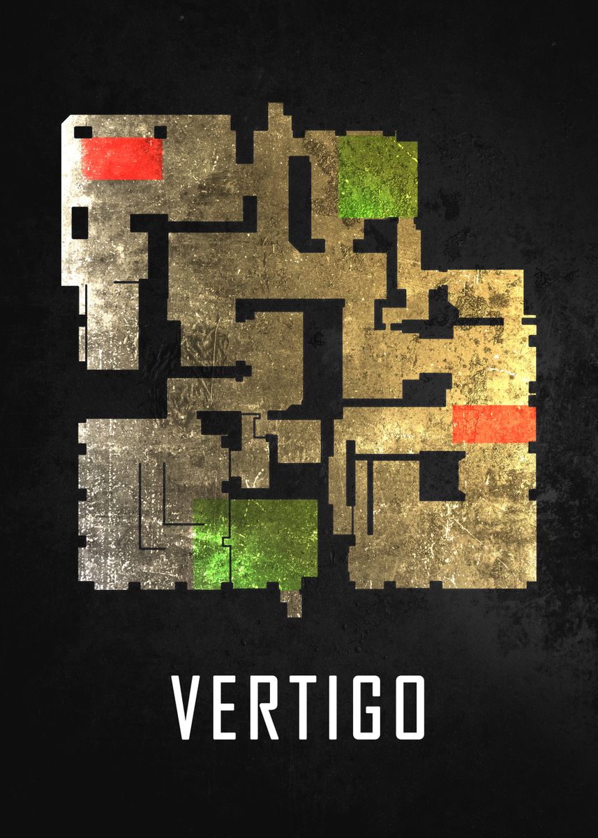 'Vertigo Black Map' Poster, picture, metal print, paint by Counter ...