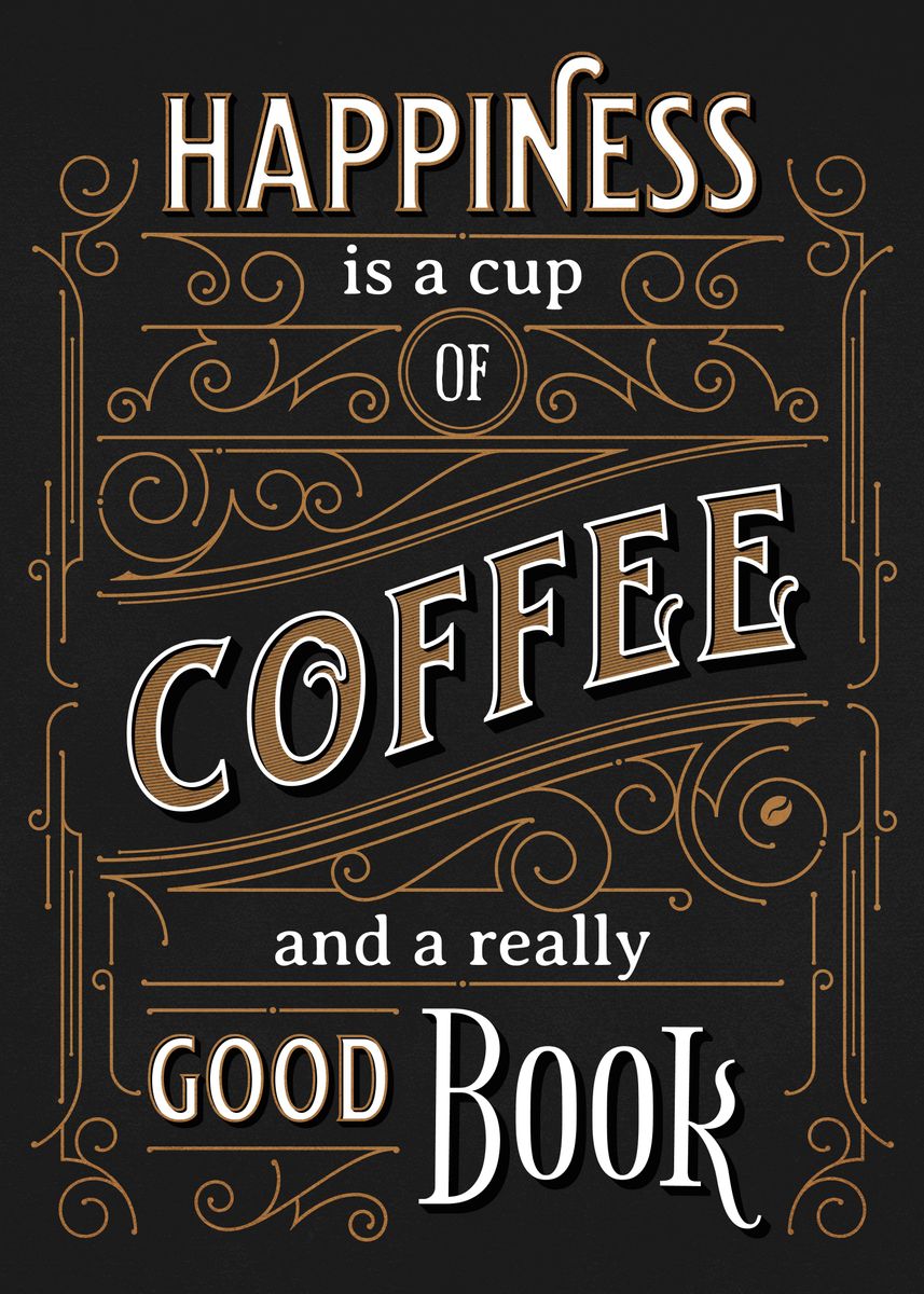 'Coffee and book' Poster, picture, metal print, paint by du giang ...
