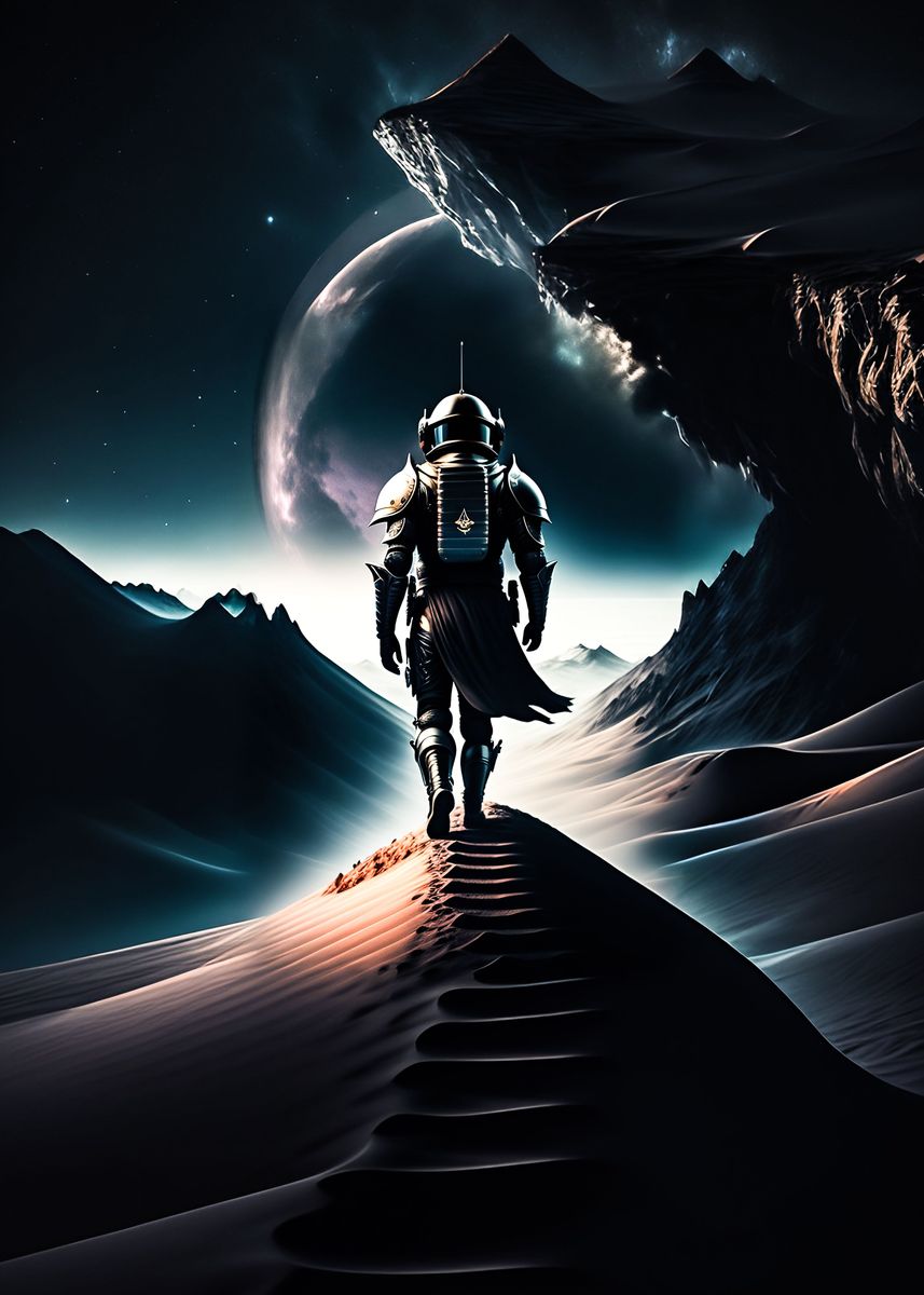 'Space Knight' Poster, picture, metal print, paint by Erik Ourdi | Displate