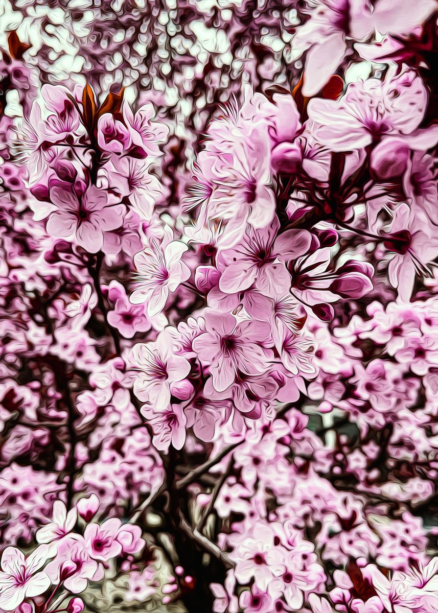 'Cherry Blossom' Poster, picture, metal print, paint by Ties Rosi ...