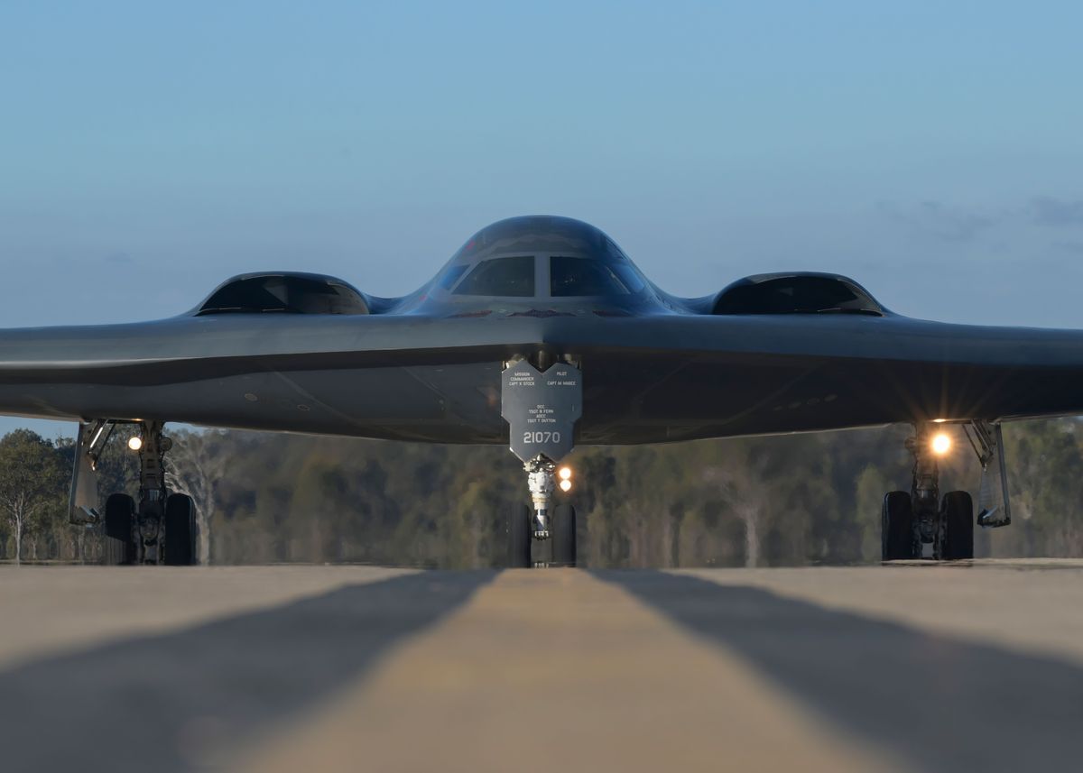 'Taxiing B2 Spirit' Poster by Galaxy Images | Displate