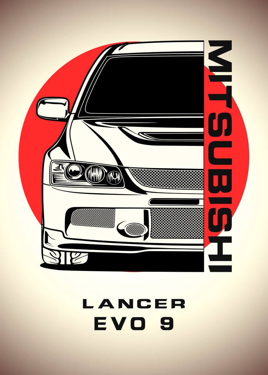 'Lancer Evo 9' Poster, picture, metal print, paint by Faissal Thomas ...