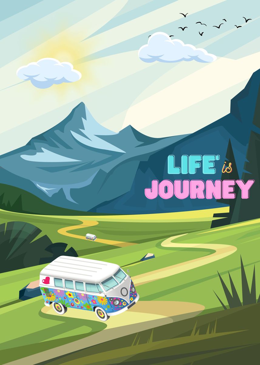 'Volkswagen Life is Journey' Poster, picture, metal print, paint by ...