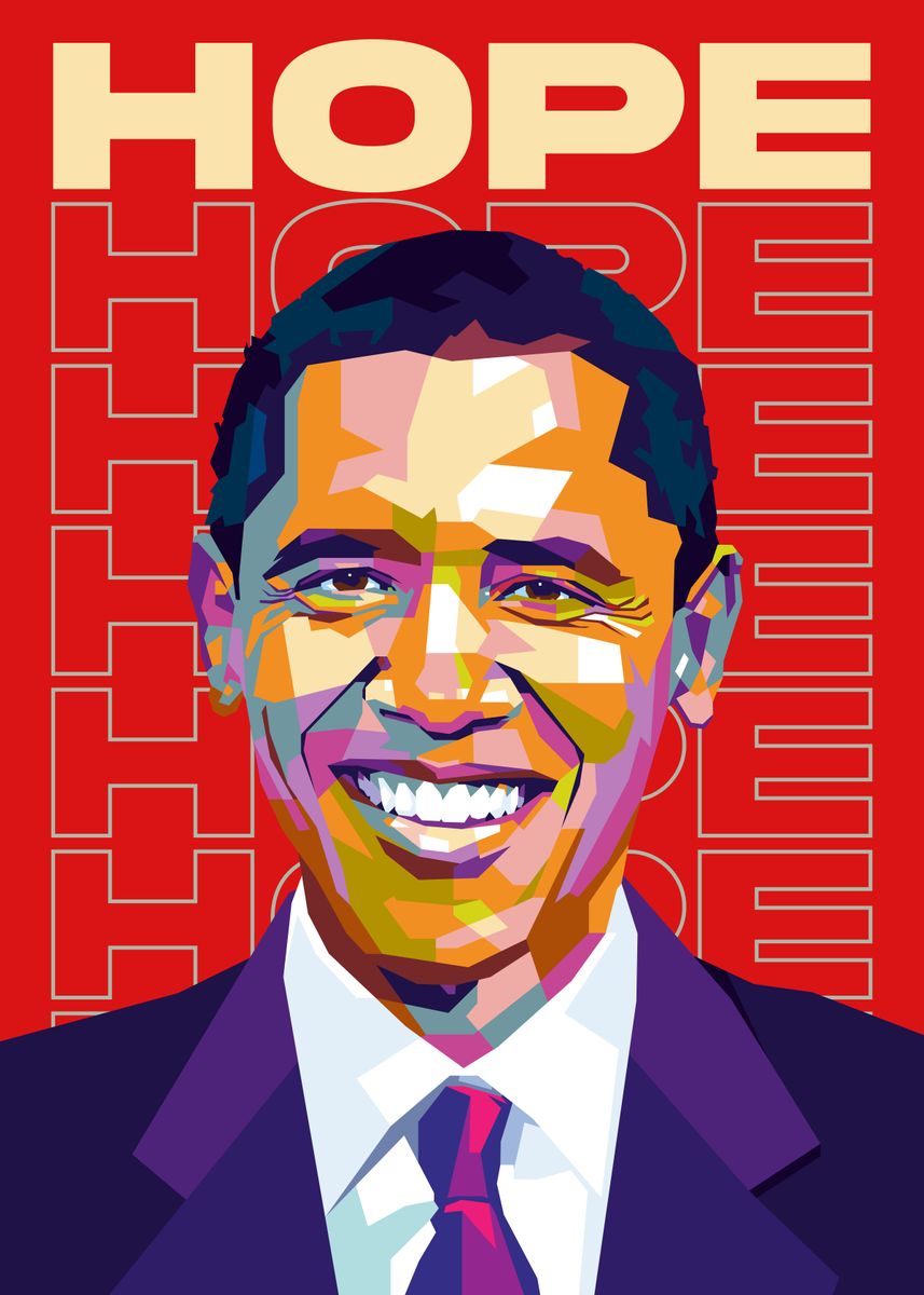'Obama Hope Pop Art' Poster by Awesome Poster Studio | Displate