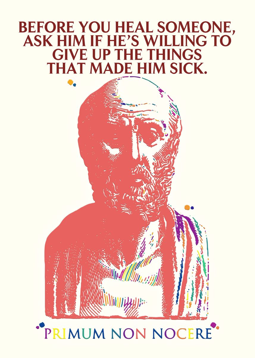 'Hippocrates Quote' Poster, picture, metal print, paint by Urrutia ...