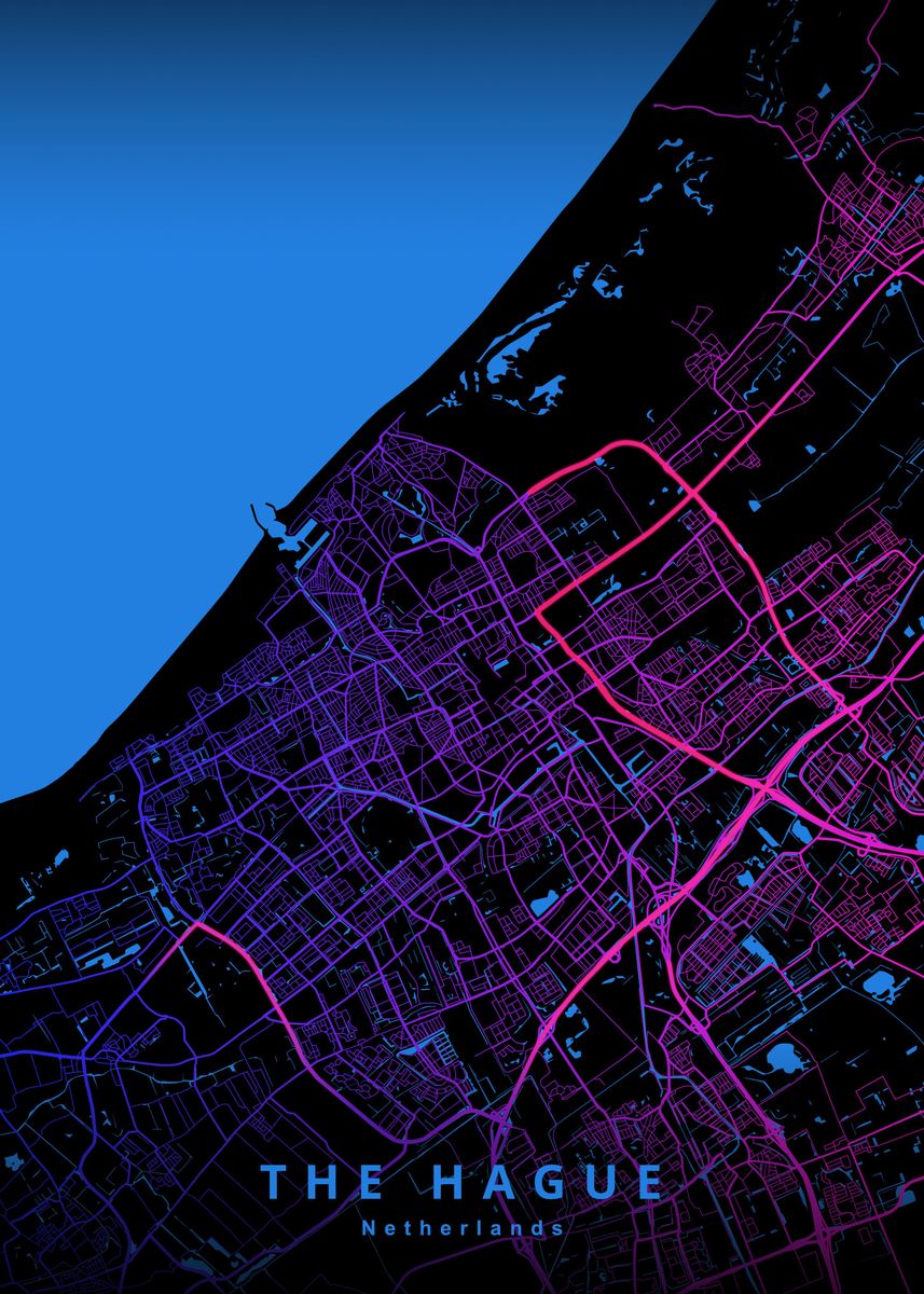 'The Hague' Poster, picture, metal print, paint by Deeo | Displate