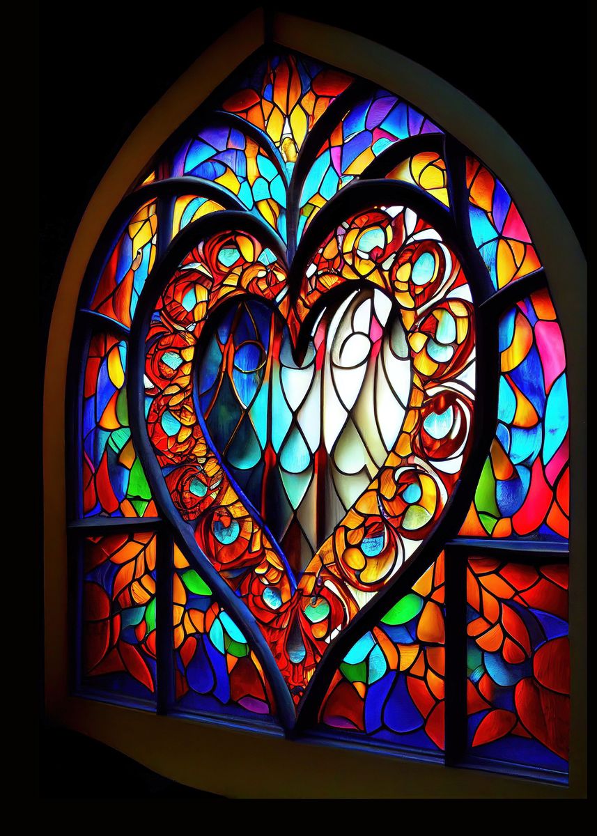 'Stained Glass Heart' Poster by Chris Cupit | Displate