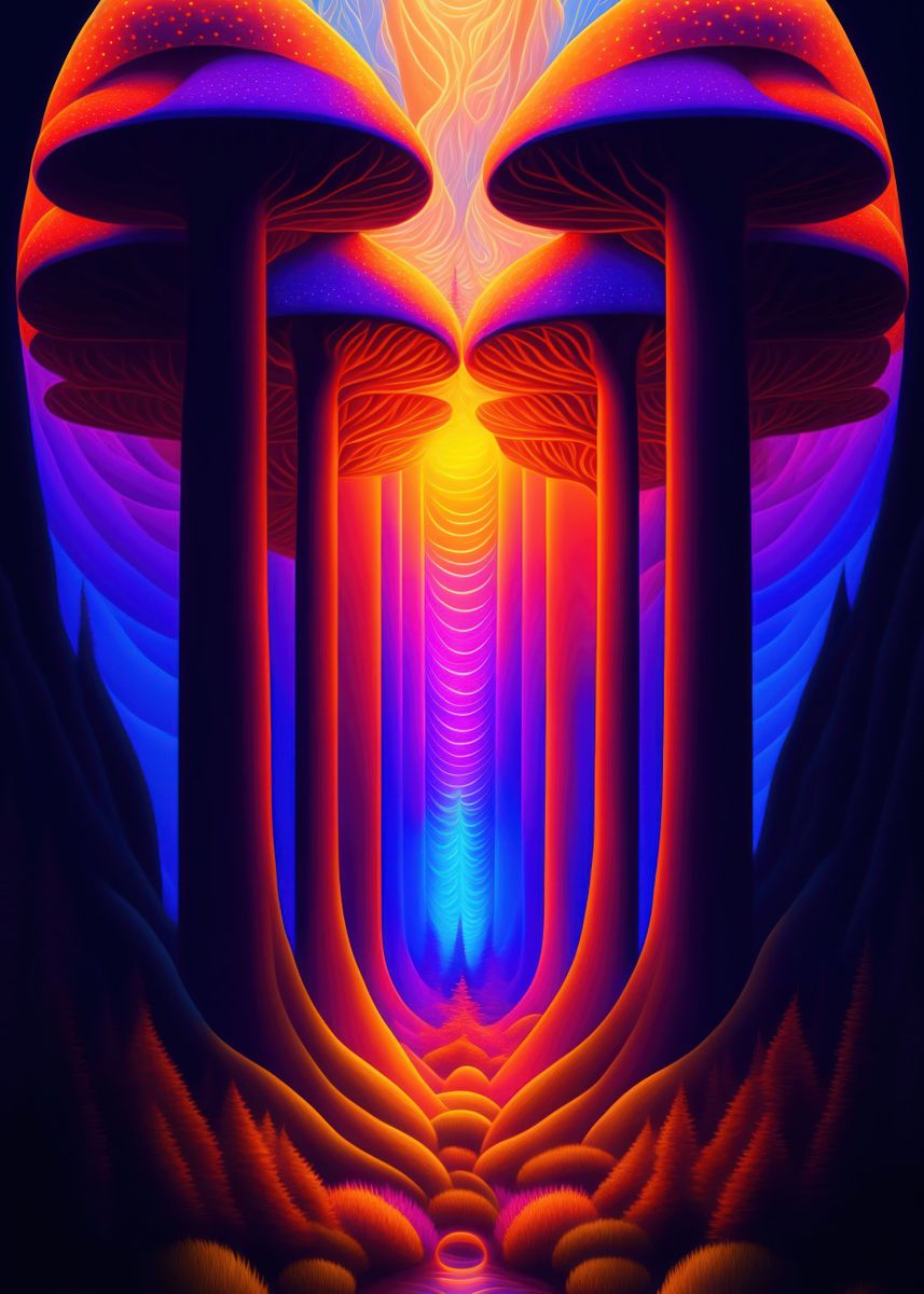 'trippy art' Poster, picture, metal print, paint by RonnieArts | Displate