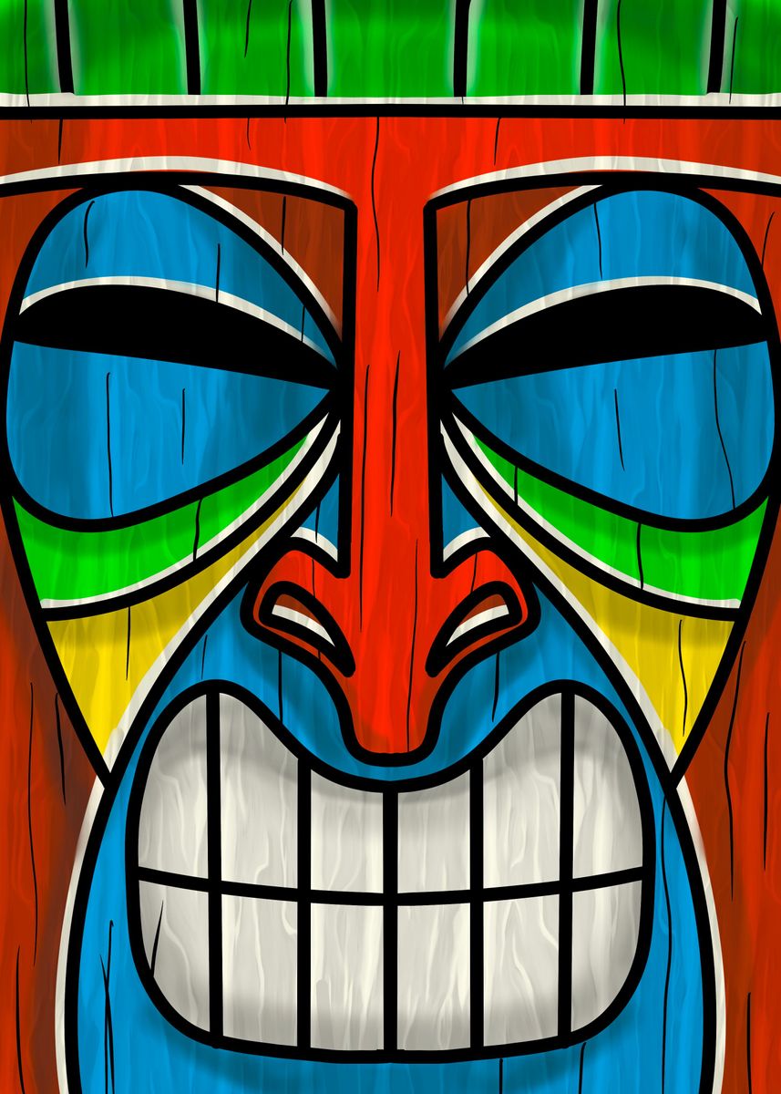 'Tiki Mask angry' Poster by IDNWORK | Displate