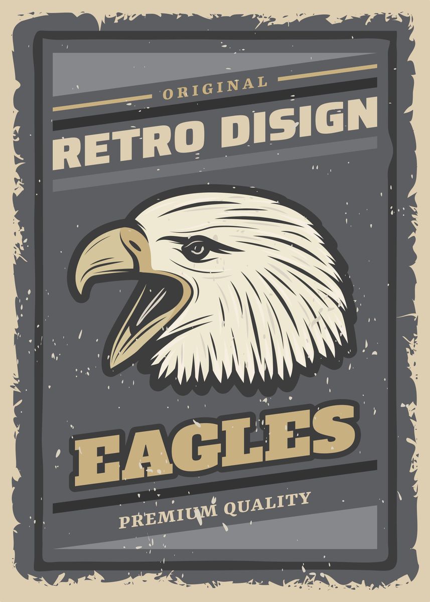 'Retro Eagles' Poster, picture, metal print, paint by 3am | Displate