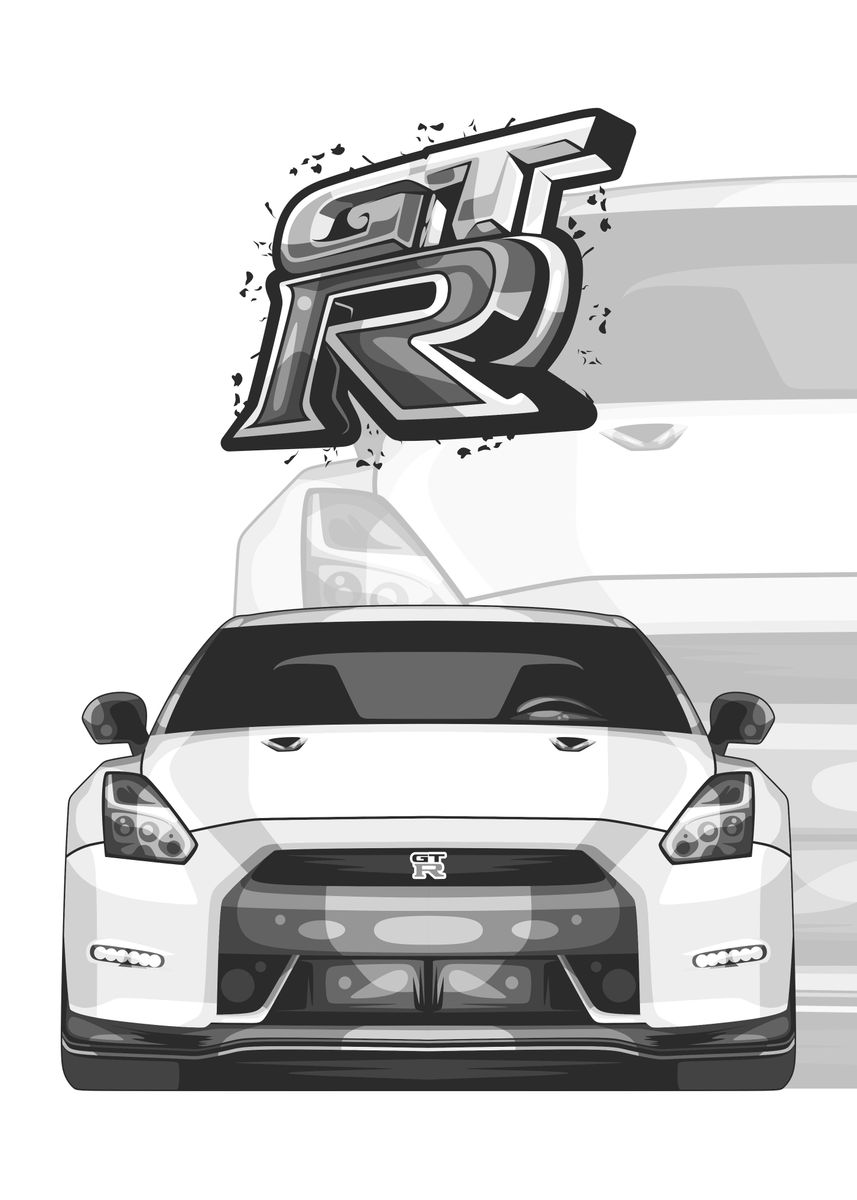 'Gtr R35' Poster, picture, metal print, paint by Dede wiradinata | Displate