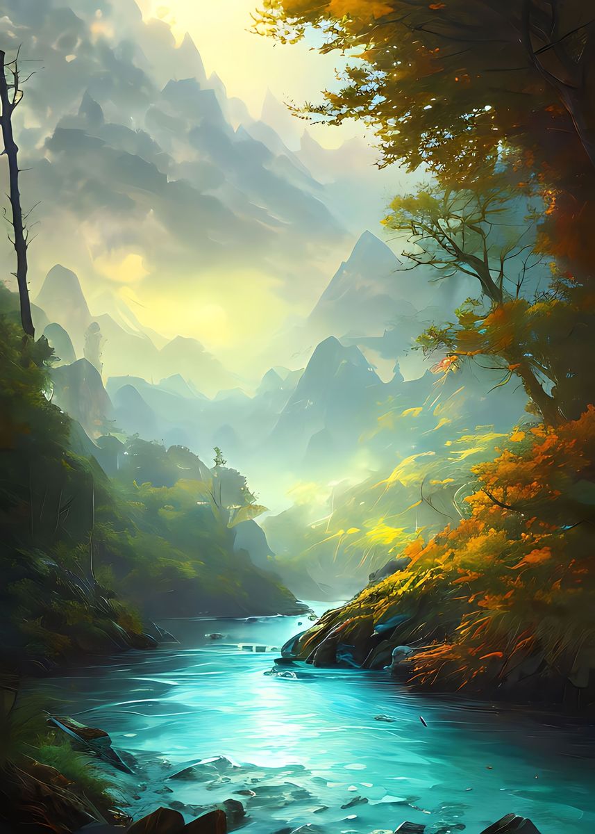 'Nature Ambient Paintings' Poster, picture, metal print, paint by Alex ...