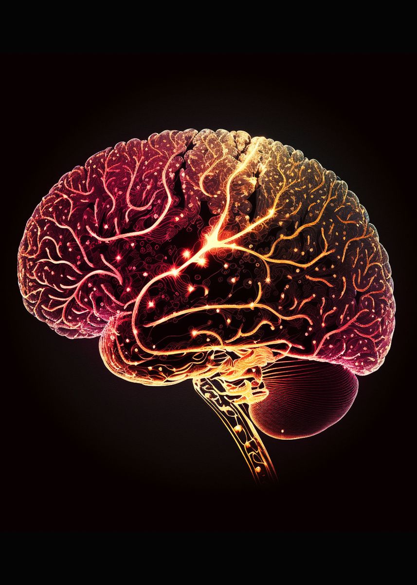 'Colorful Brain' Poster, picture, metal print, paint by Coffee Design ...