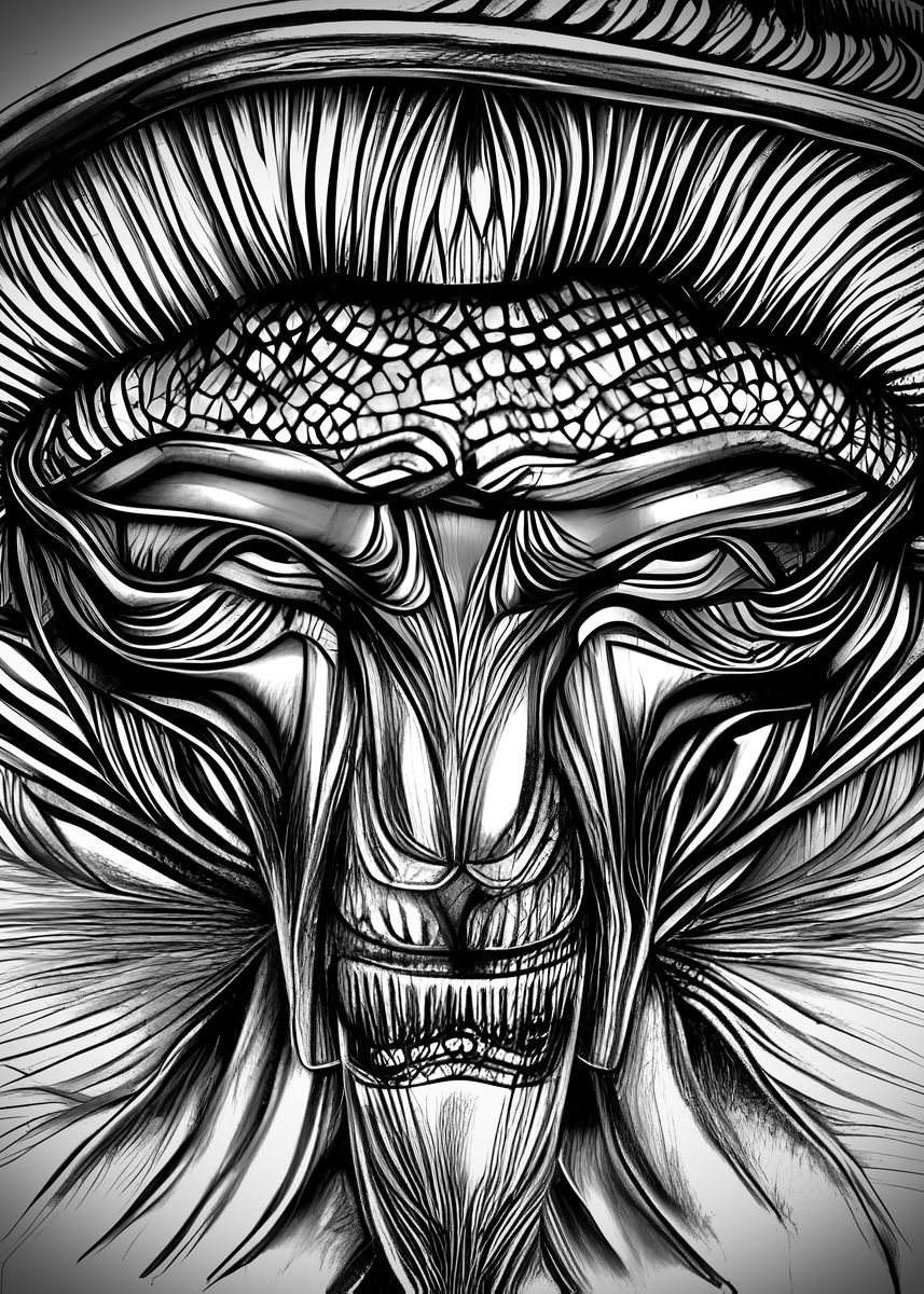 'Alien pencil drawing' Poster, picture, metal print, paint by tricky ...