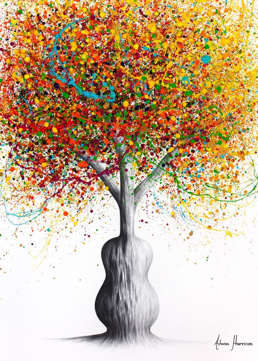 'Rainbow Guitar Tree' Poster, picture, metal print, paint by Ashvin ...