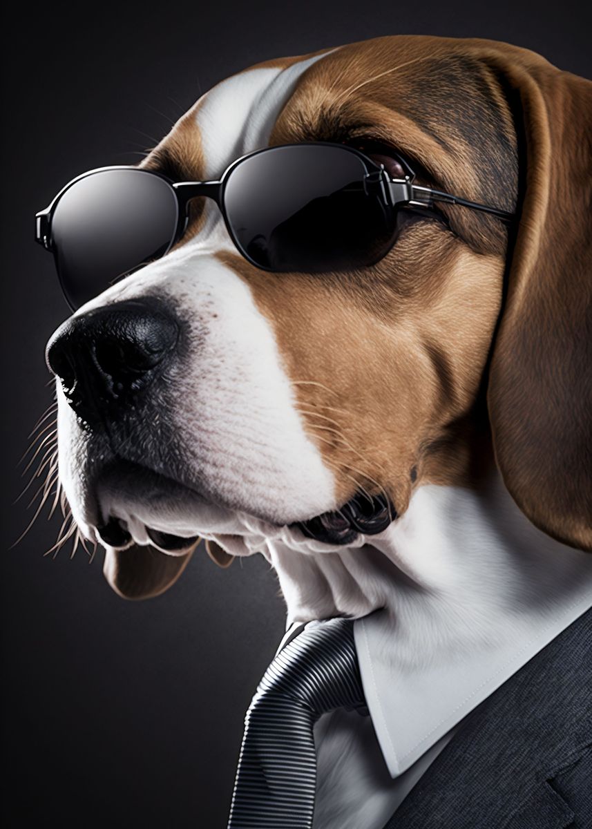 'Undercover Beagle' Poster, picture, metal print, paint by Absuro Designs | Displate