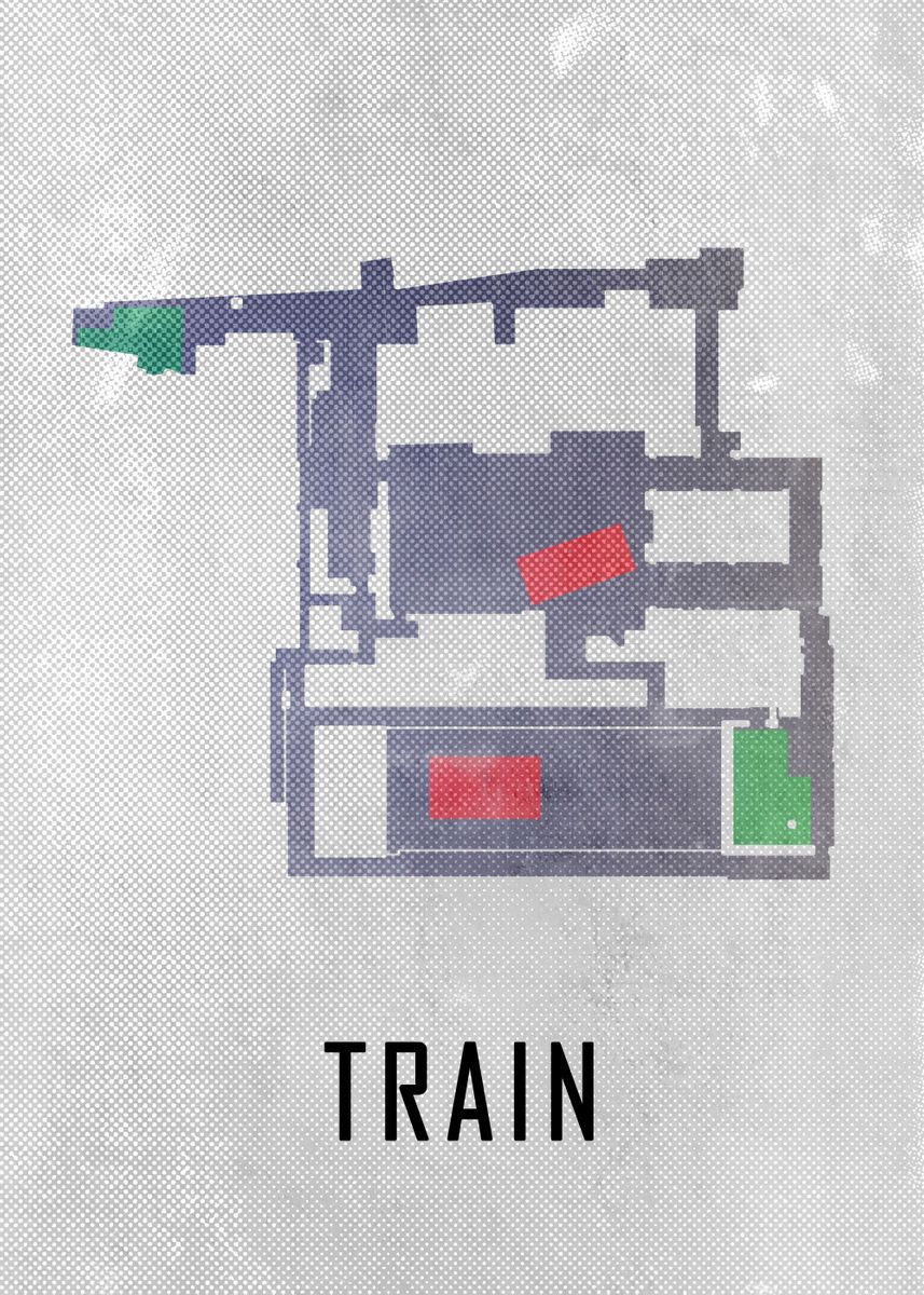 'Train Map White' Poster, picture, metal print, paint by Counter-Strike ...
