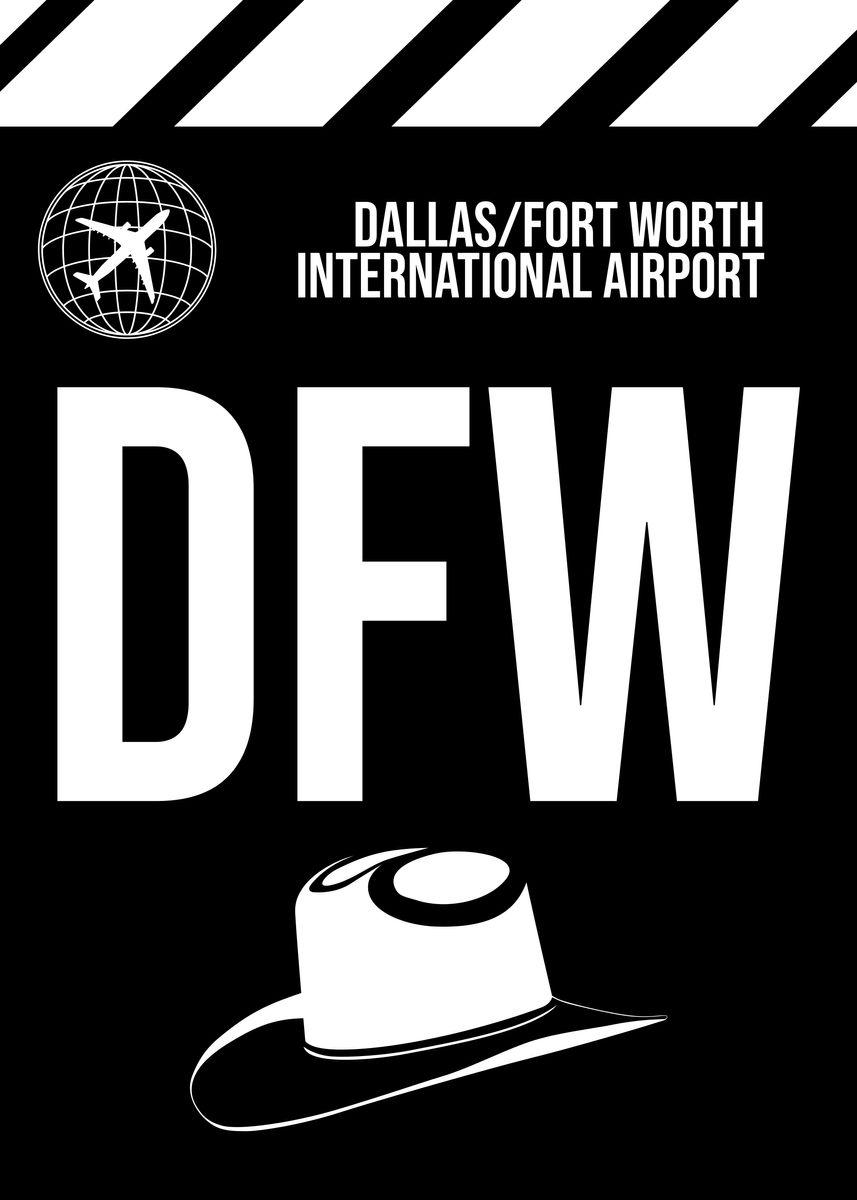 'DFW DALLAS FORT WORTH' Poster, picture, metal print, paint by Atomic ...