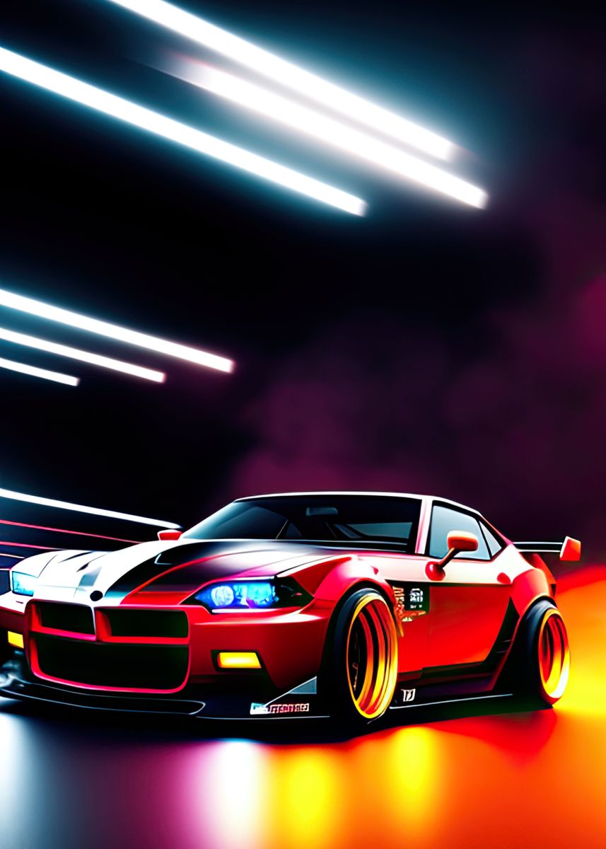 'Muscle Car Retro Racing' Poster, picture, metal print, paint by riot ...