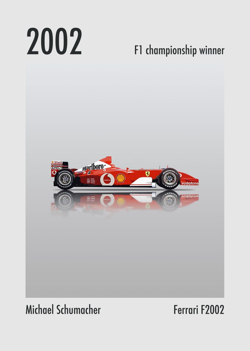 'Ferrari F2002' Poster by Full Throttle Art | Displate