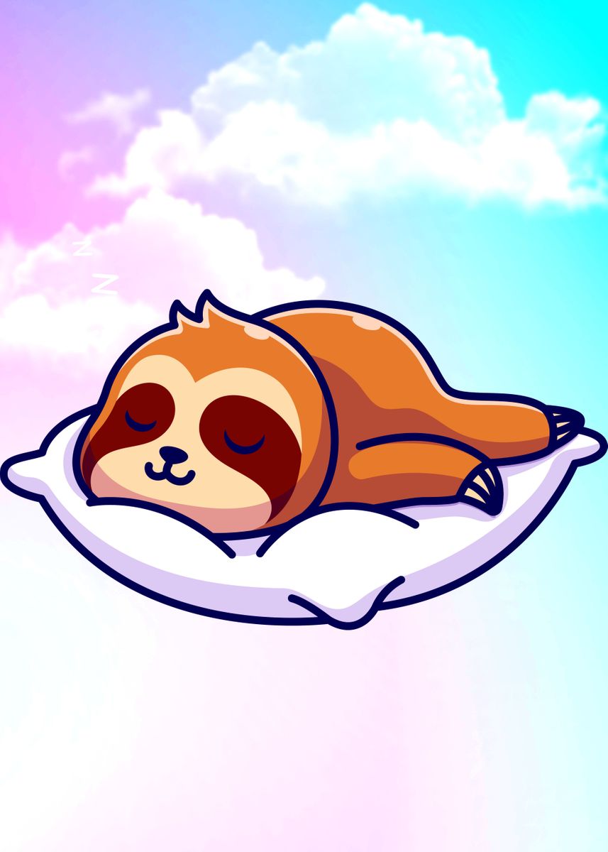 'Sloth' Poster, picture, metal print, paint by khoa doan | Displate