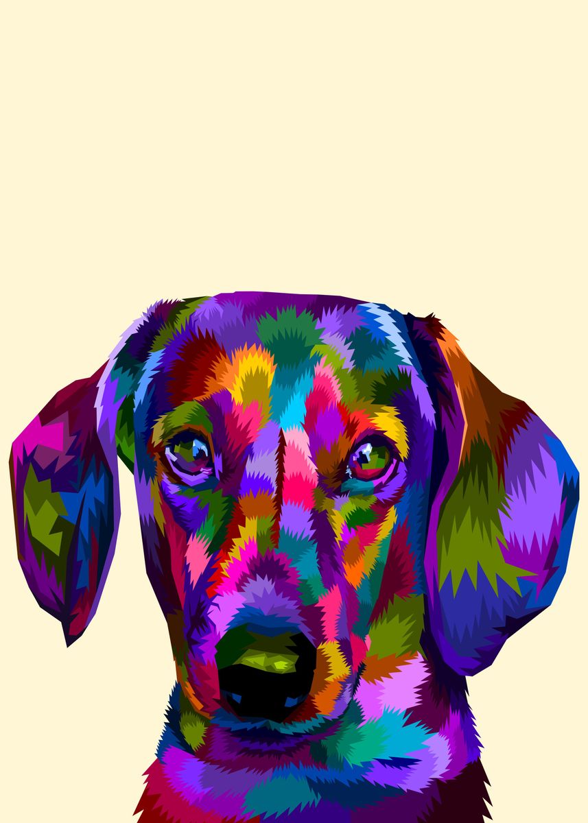 'Colorful Dachshund Dog' Poster by Le Duc Hiep | Displate