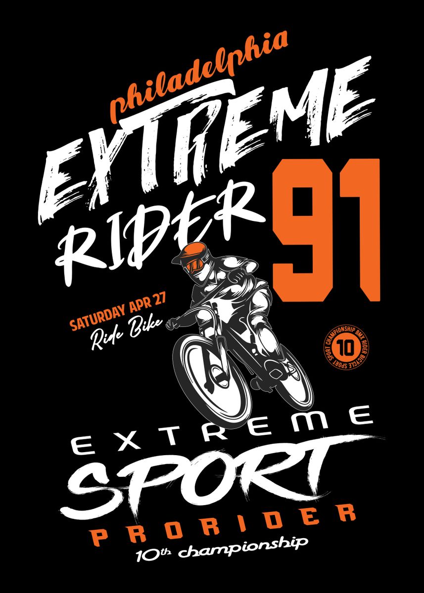'Extreme Rider' Poster, picture, metal print, paint by crbn design ...