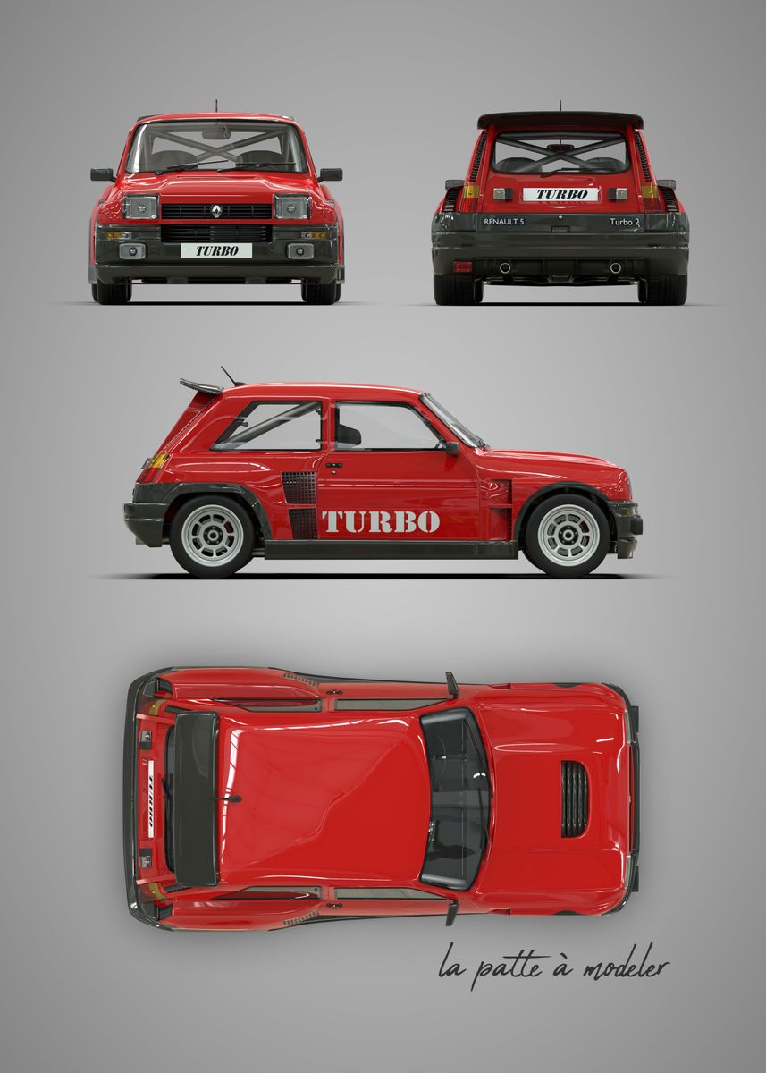 'Renault 5 Turbo' Poster, picture, metal print, paint by ...