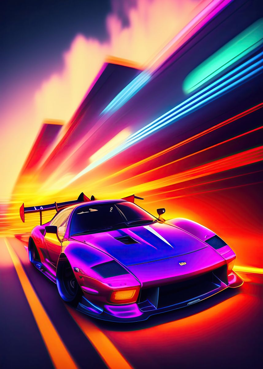 'Muscle Car Retro Racing' Poster, picture, metal print, paint by riot ...