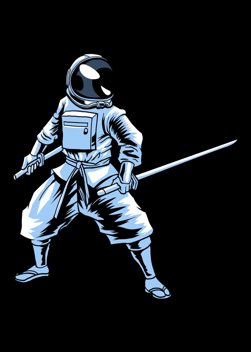 'Ninja Astronaut' Poster, picture, metal print, paint by BobbyBubble ...