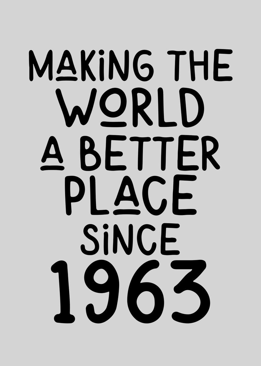 'Inspiring Gift Quote 1963' Poster, picture, metal print, paint by ...