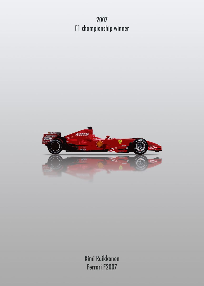 'Ferrari F2007' Poster by Car Enthusiast Arts | Displate