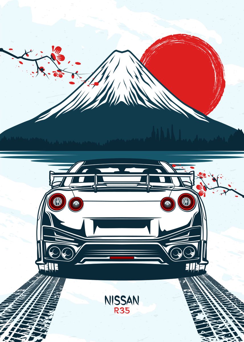 'Nissan R35' Poster, picture, metal print, paint by Faissal Thomas ...