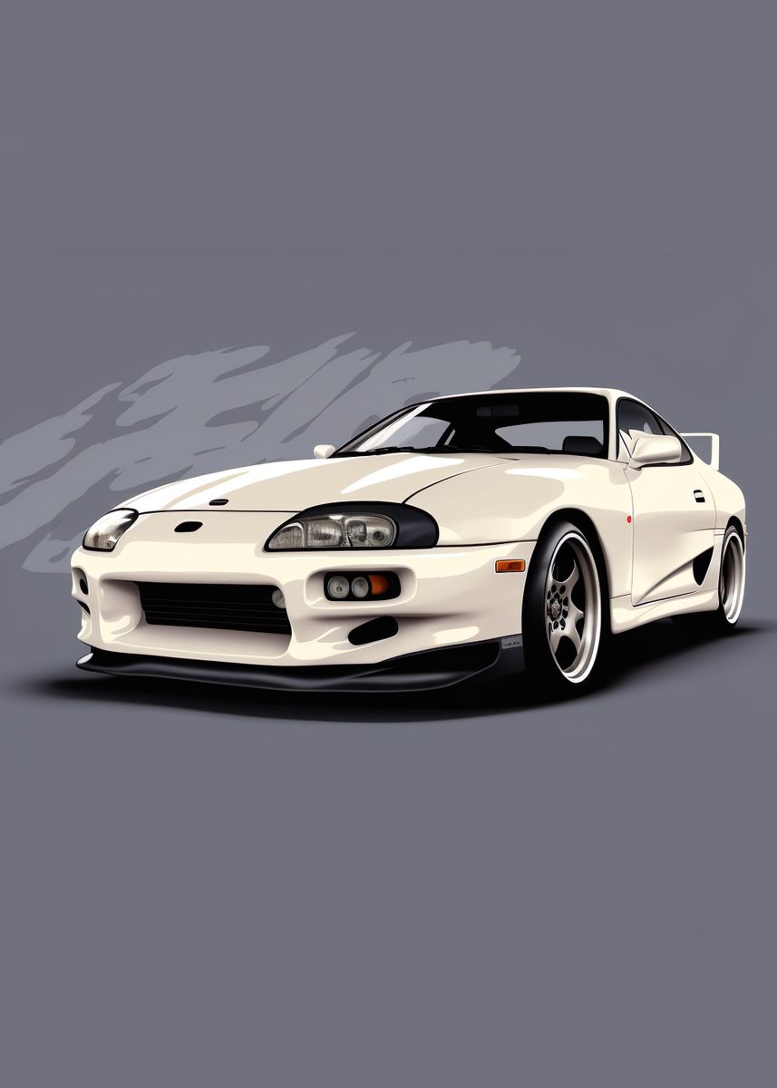 'Toyota Supra' Poster, picture, metal print, paint by Sebastian ...