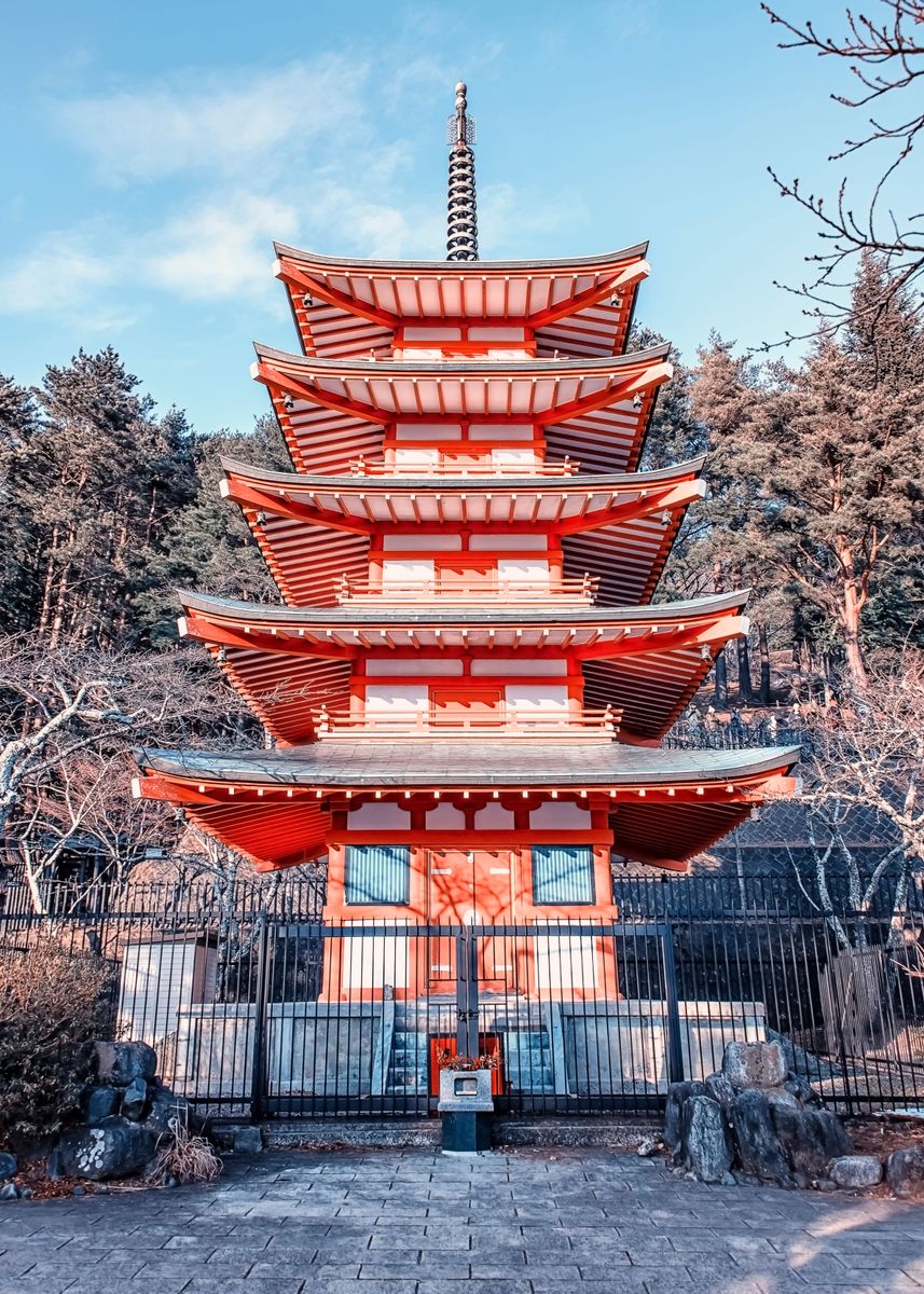 'Chureito Pagoda' Poster, picture, metal print, paint by Mango Art ...