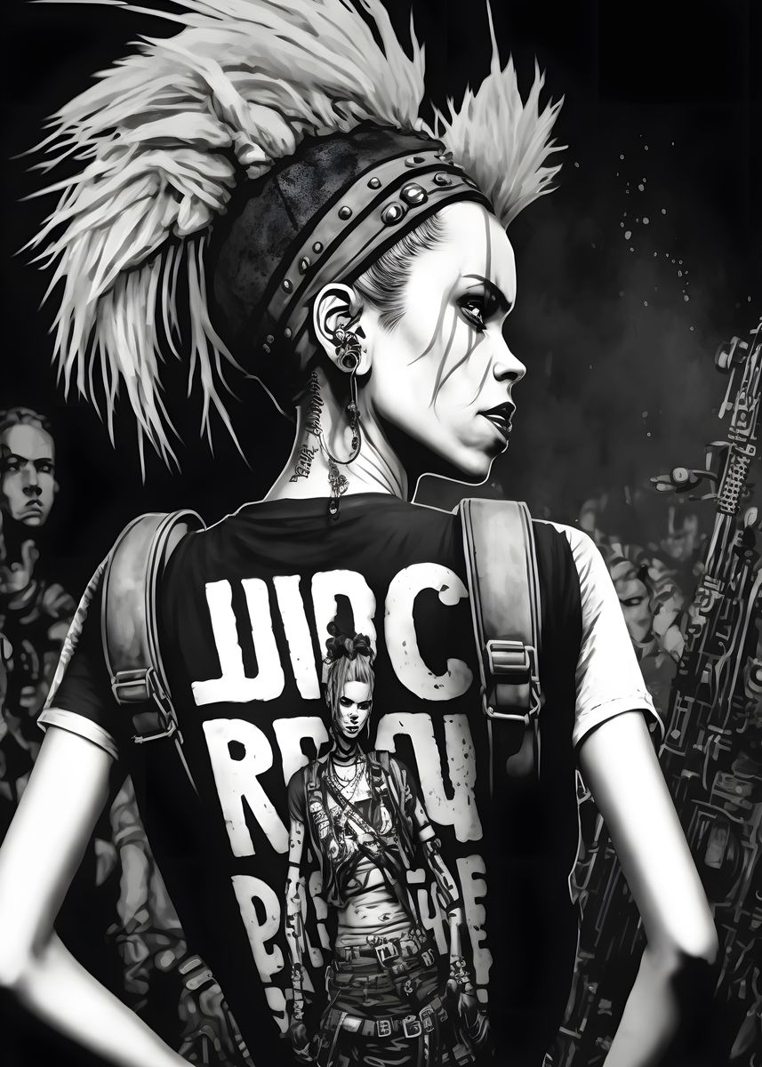 'Punk Girl' Poster, picture, metal print, paint by David Godbehere ...