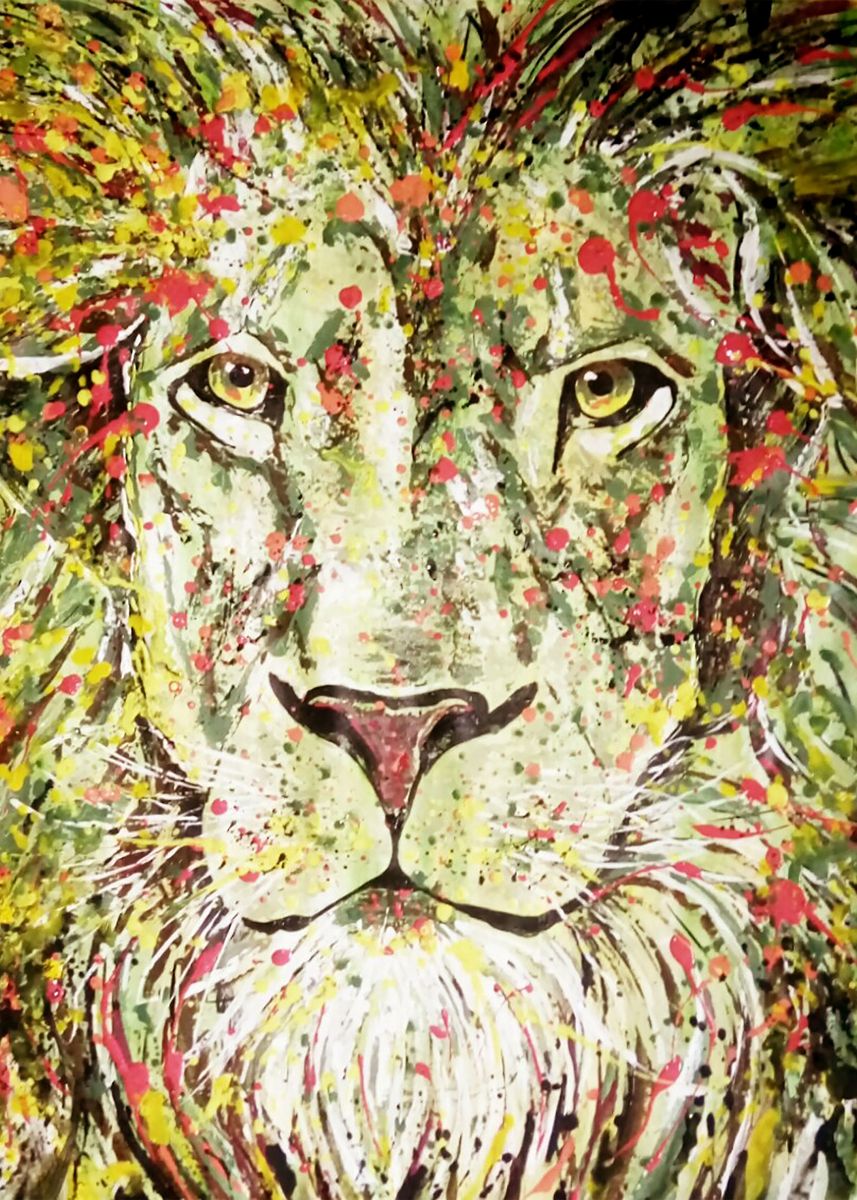'Lion' Poster, picture, metal print, paint by Silke Host | Displate