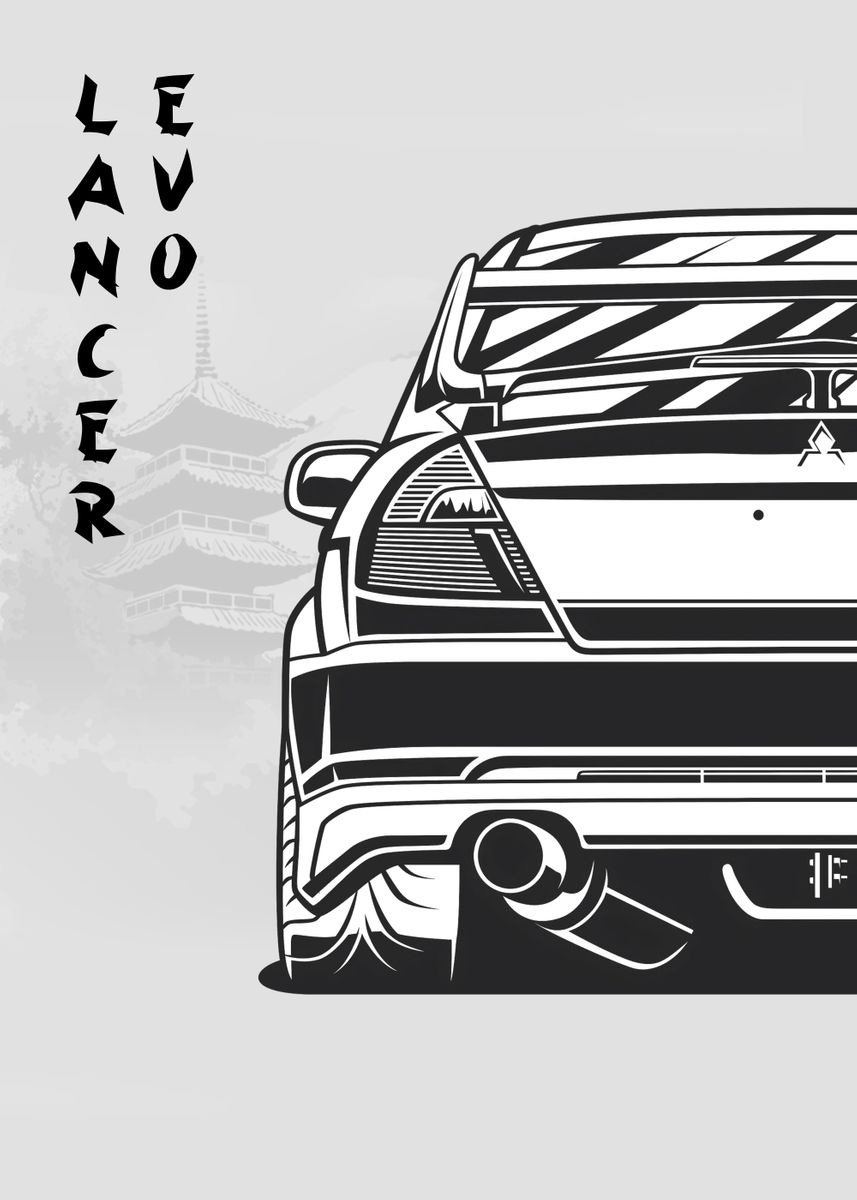'Mitsubishi Lancer Evo' Poster, picture, metal print, paint by artH ...