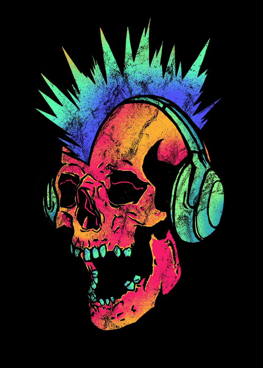 'Neon Punk' Poster, picture, metal print, paint by Fanfreak | Displate