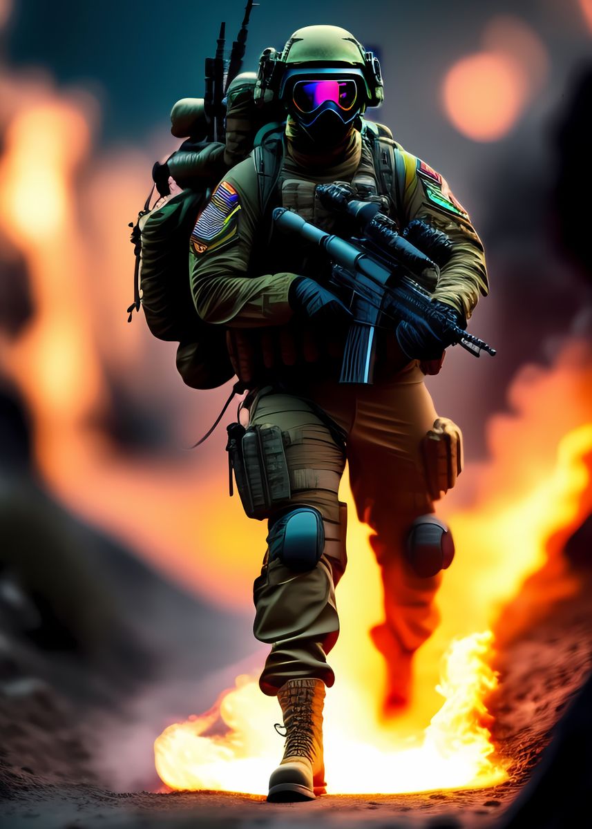 'Army elite soldier' Poster, picture, metal print, paint by Alex Romiro ...