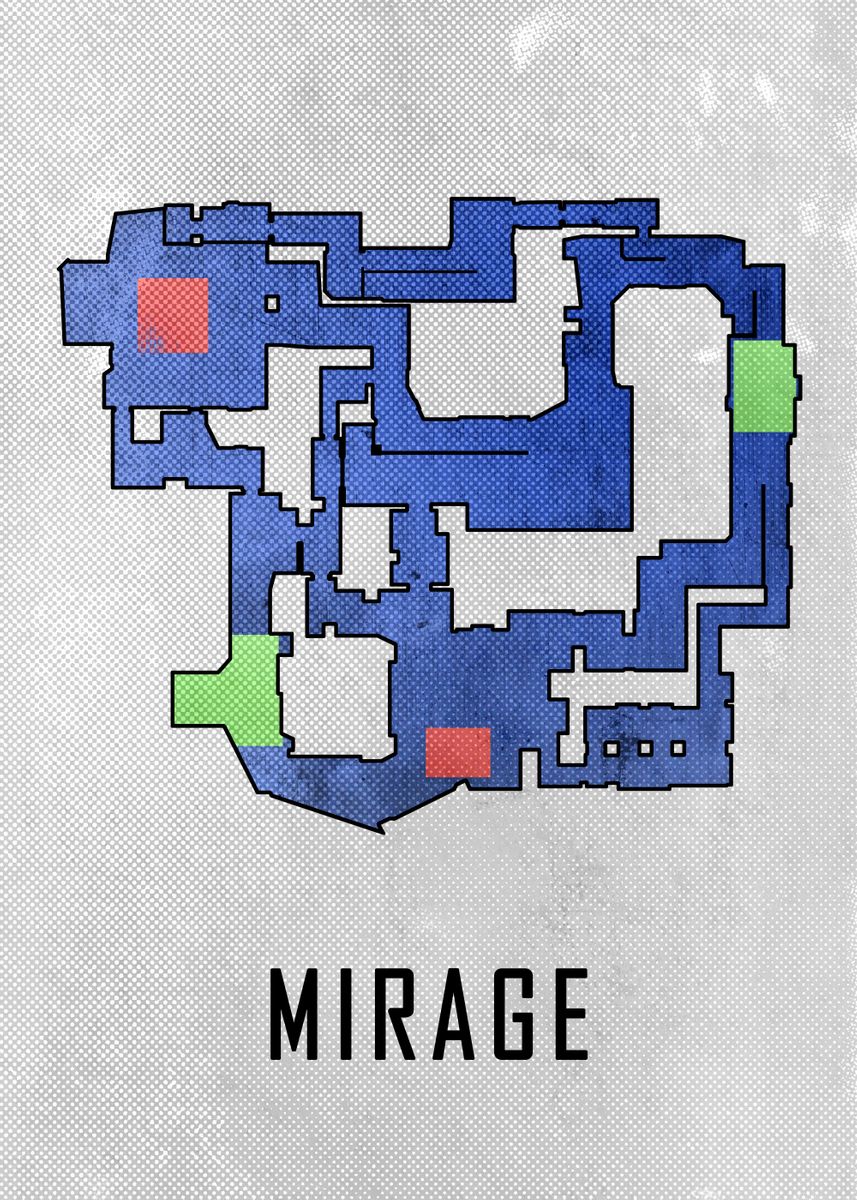 'Mirage White Map' Poster, picture, metal print, paint by Counter ...