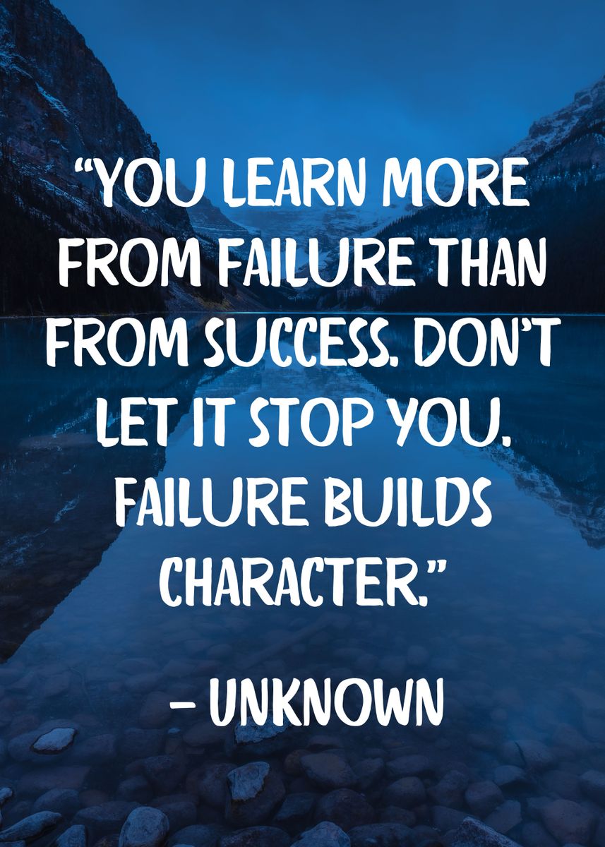 'Learn from failure' Poster, picture, metal print, paint by Naui Art ...