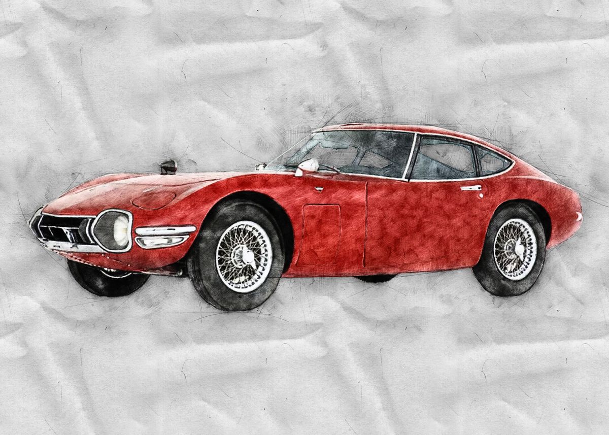 '1968 Toyota 2000GT' Poster by Pixxelworks Florian Schaller | Displate