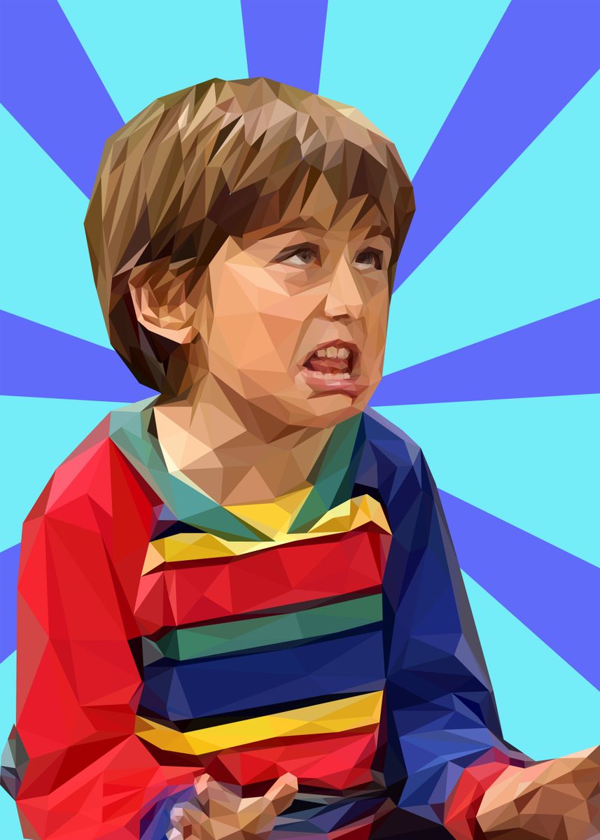 'mocking kid' Poster, picture, metal print, paint by Lowpoly Posters ...