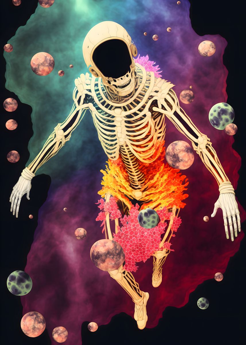 'Space Skeleton Nebula' Poster, picture, metal print, paint by ...